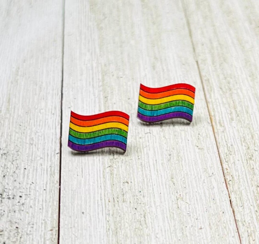 Rainbow Pride Flag Stud Earrings - Etsy