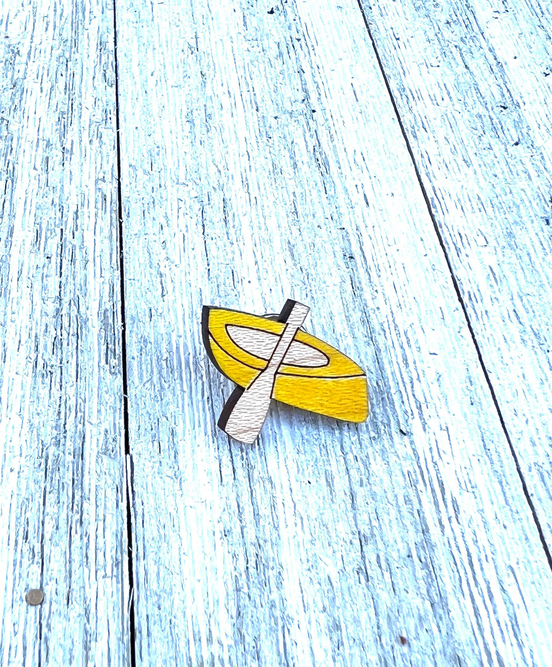 Yellow Canoe Pin - Etsy