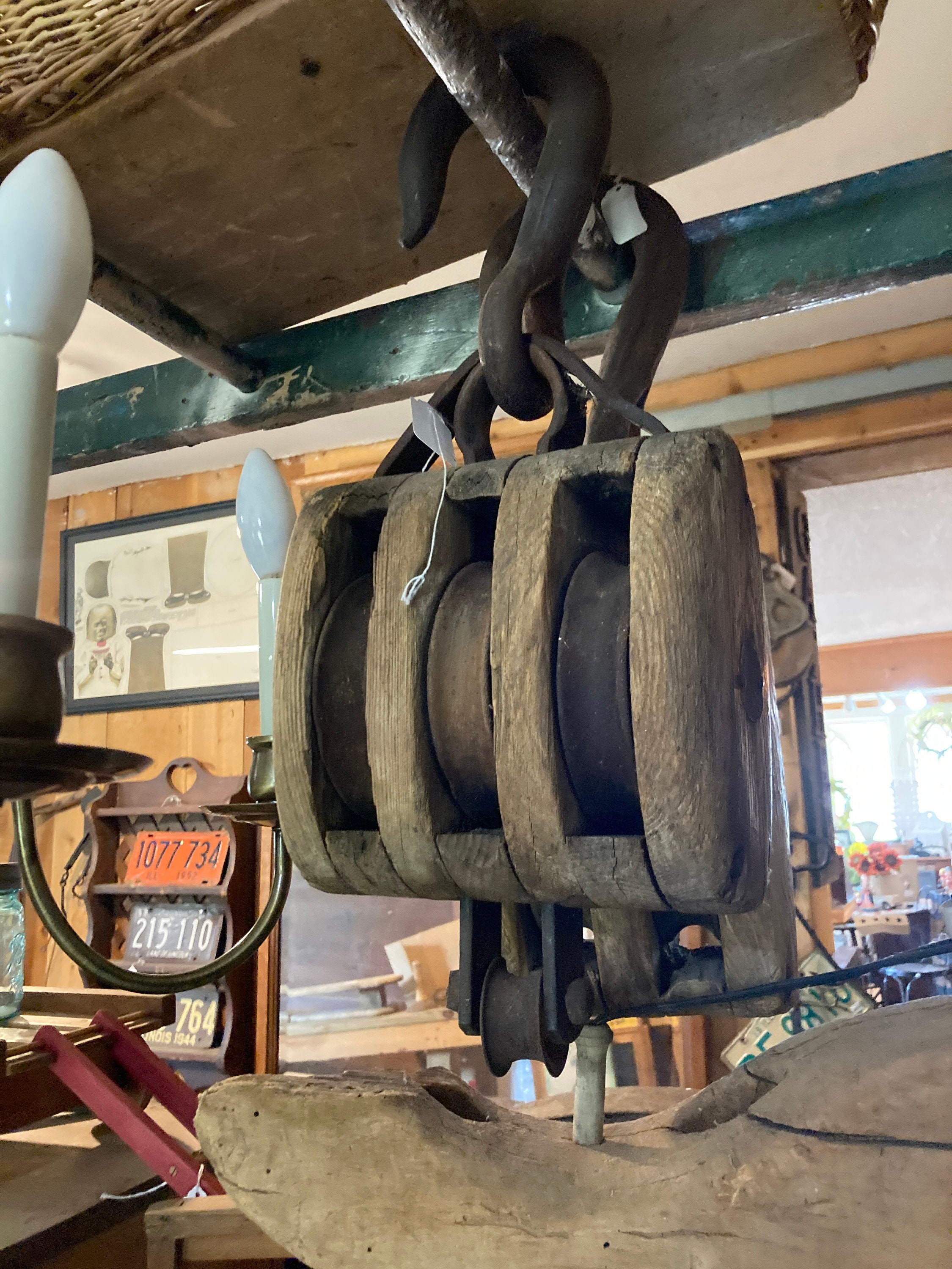 Antique large triple barn pulley | Etsy