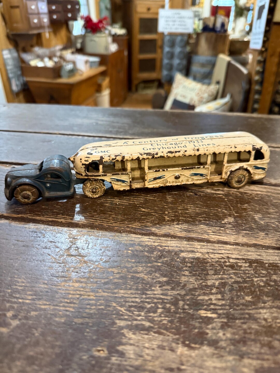 Rare Antique Greyhound Cast Iron Bus Made by Arcade Freeport Illinois ...
