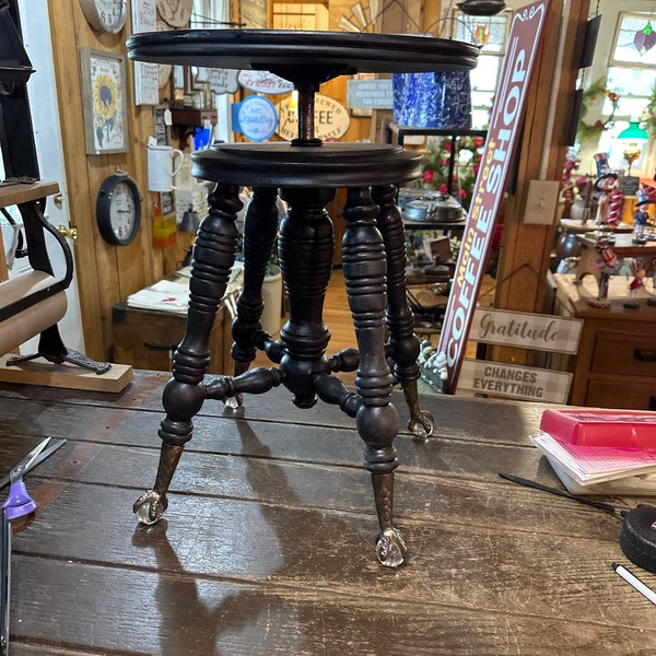 Antique Piano Stool - Etsy