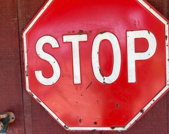 Vintage Stop Sign - Etsy