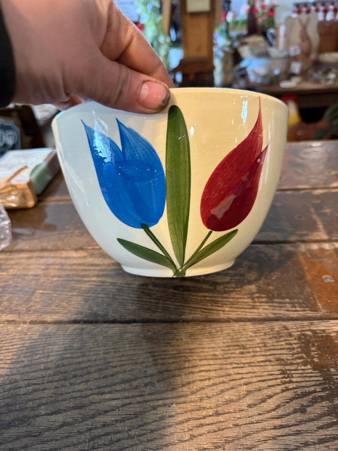 Antique Hard to Find Tulip Design Wart Pottery Bowl - Etsy