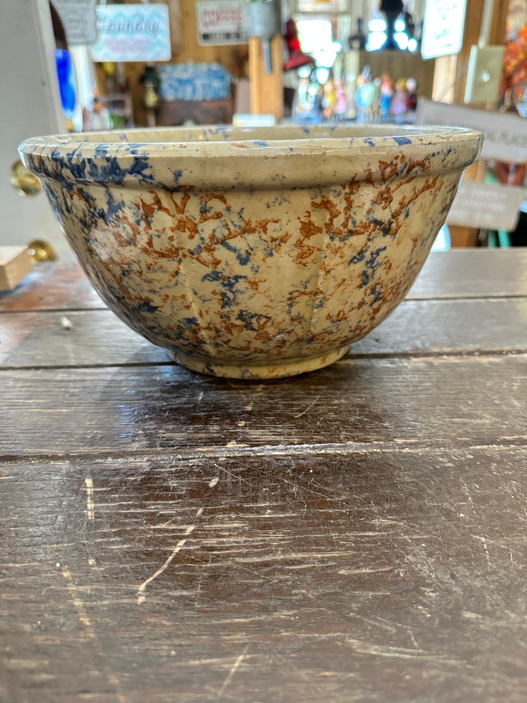 Nice Larger Antique Redwing Spatterware Bowl - Etsy