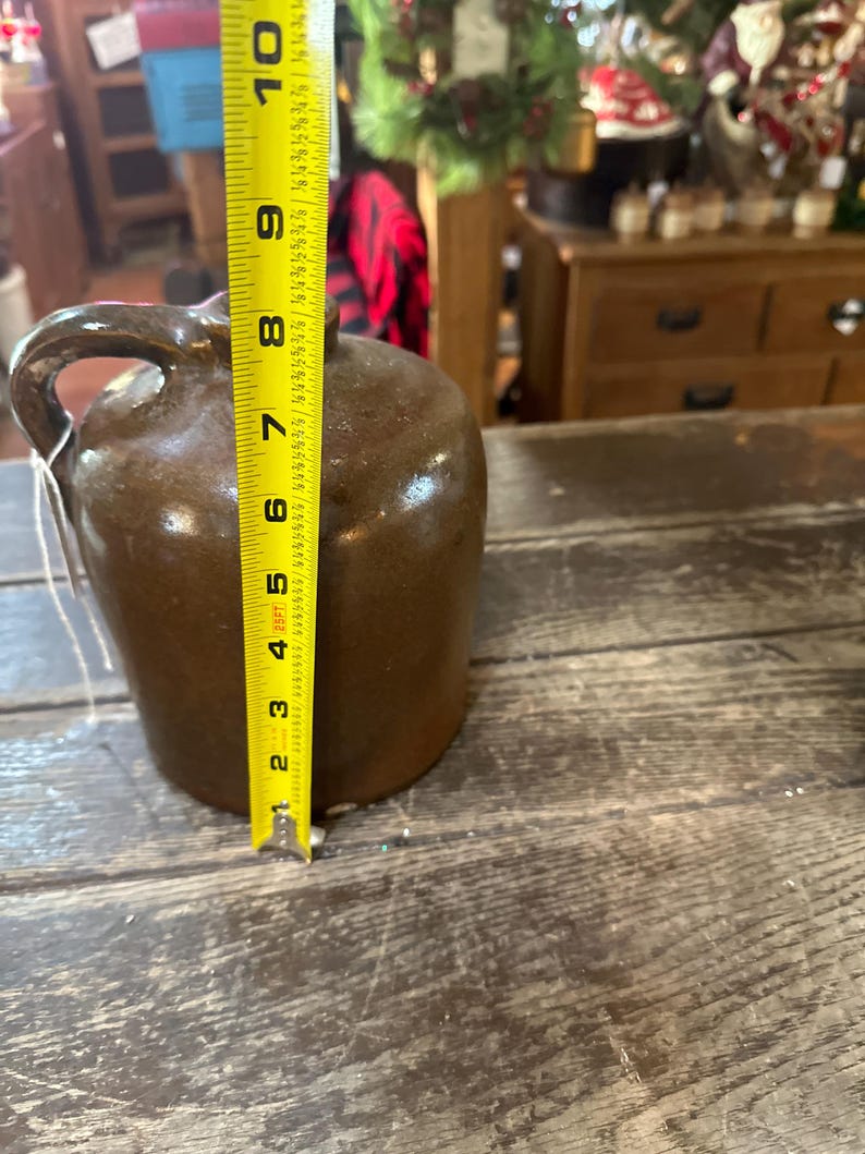 Antique Brown Glazed Crock Syrup Jug - Etsy