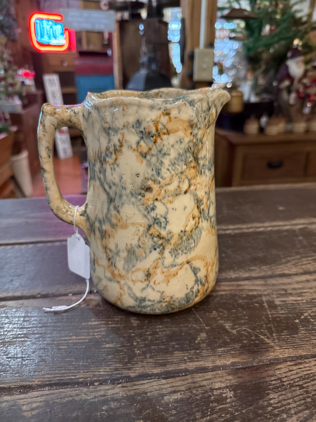 Antique Spatterware Redwing Stoneware Pitcher - Etsy