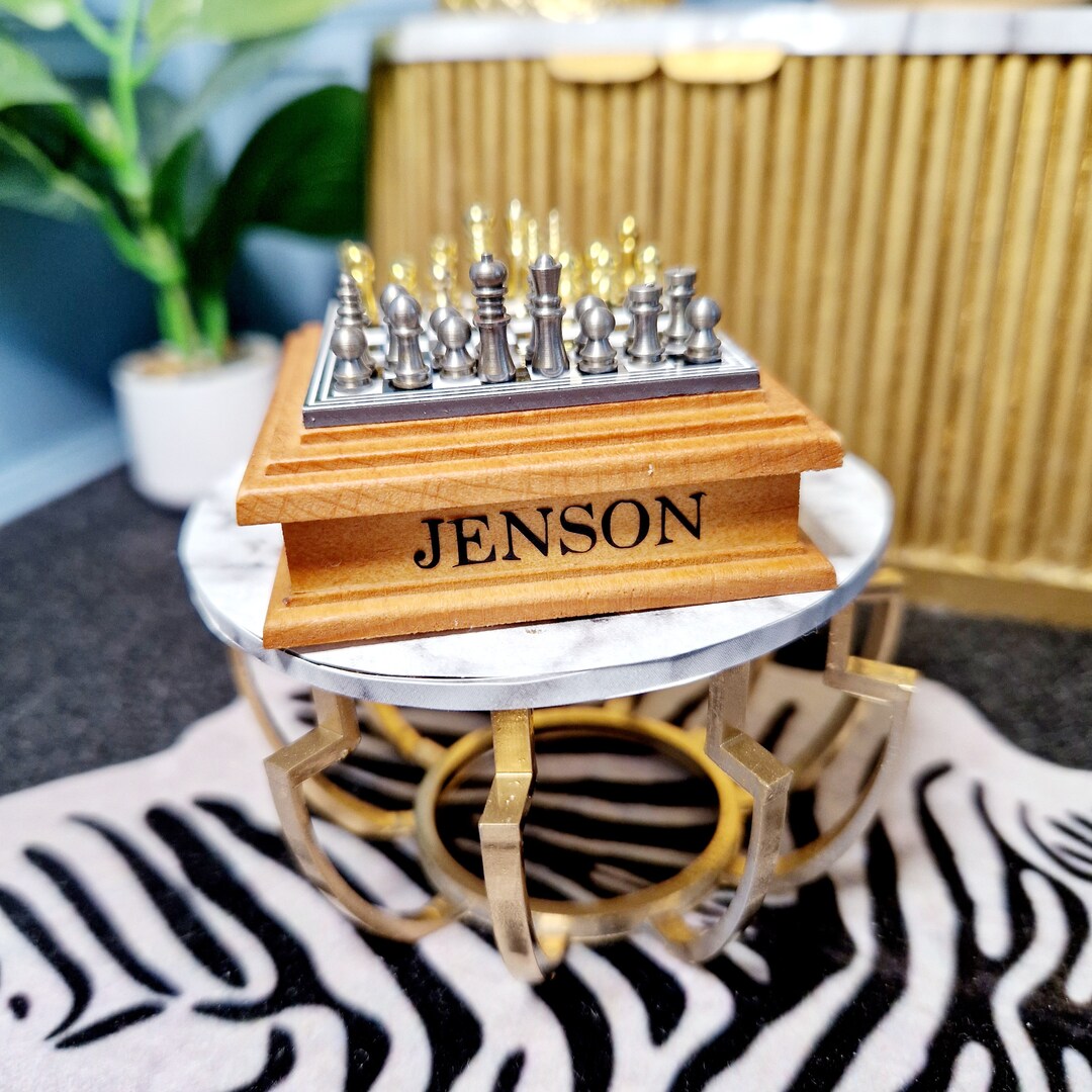 Personalised Chess Set for a Modern 12th Scale Dollshouse, Diorama or ...