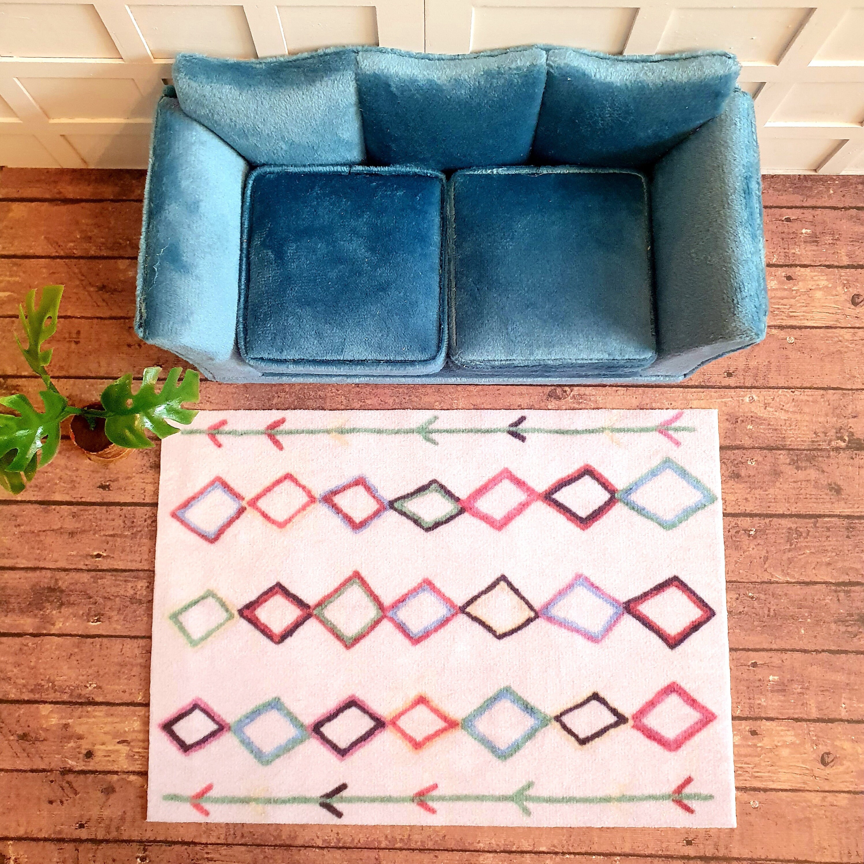 Modern Boho Dollhouse Rug for 12th Scale Dollshouse Diorama - Etsy