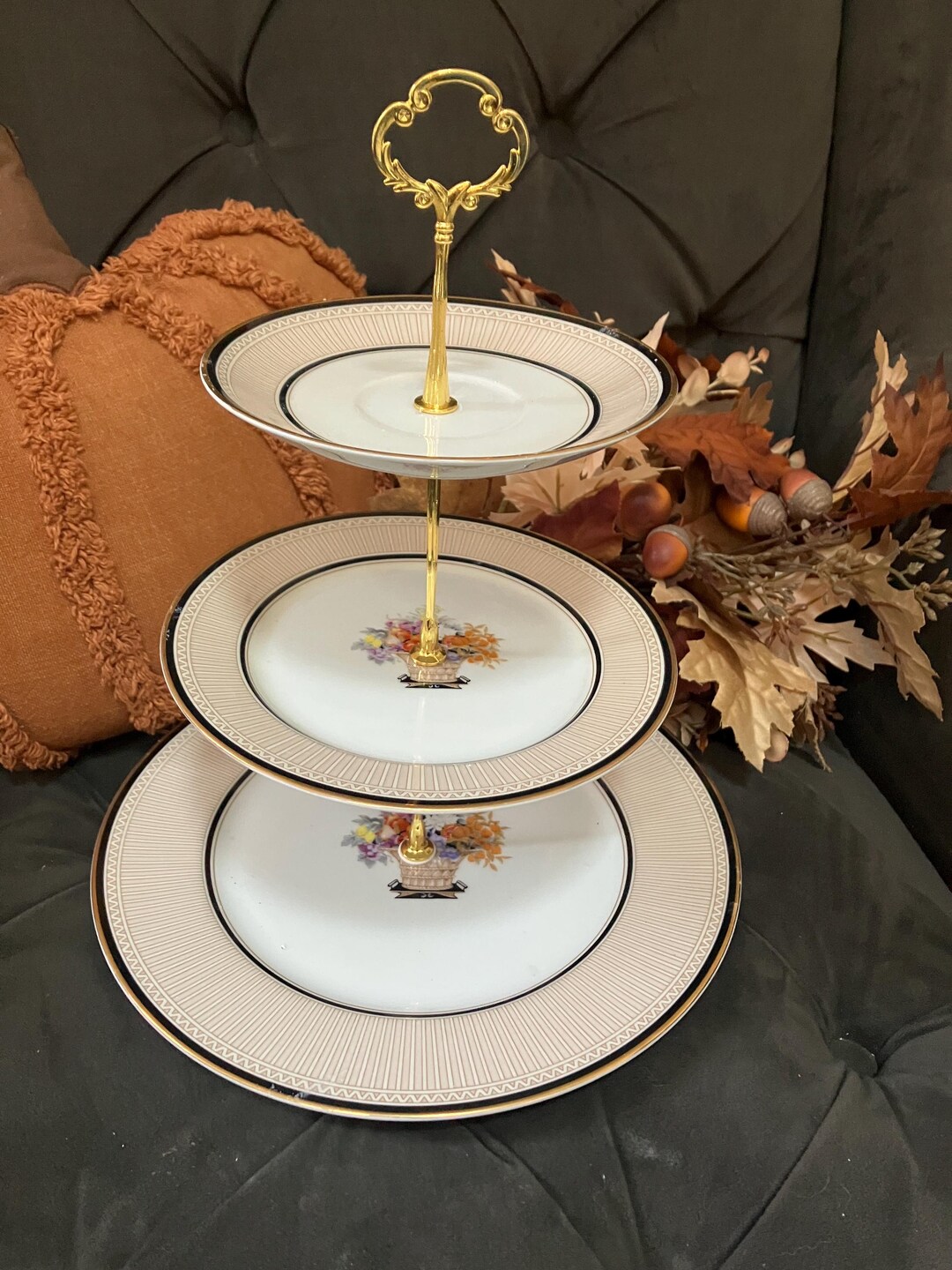 635a, Three Tier Cake Stand, Mikasa, Pattern is Southern Mansion, 1980s ...