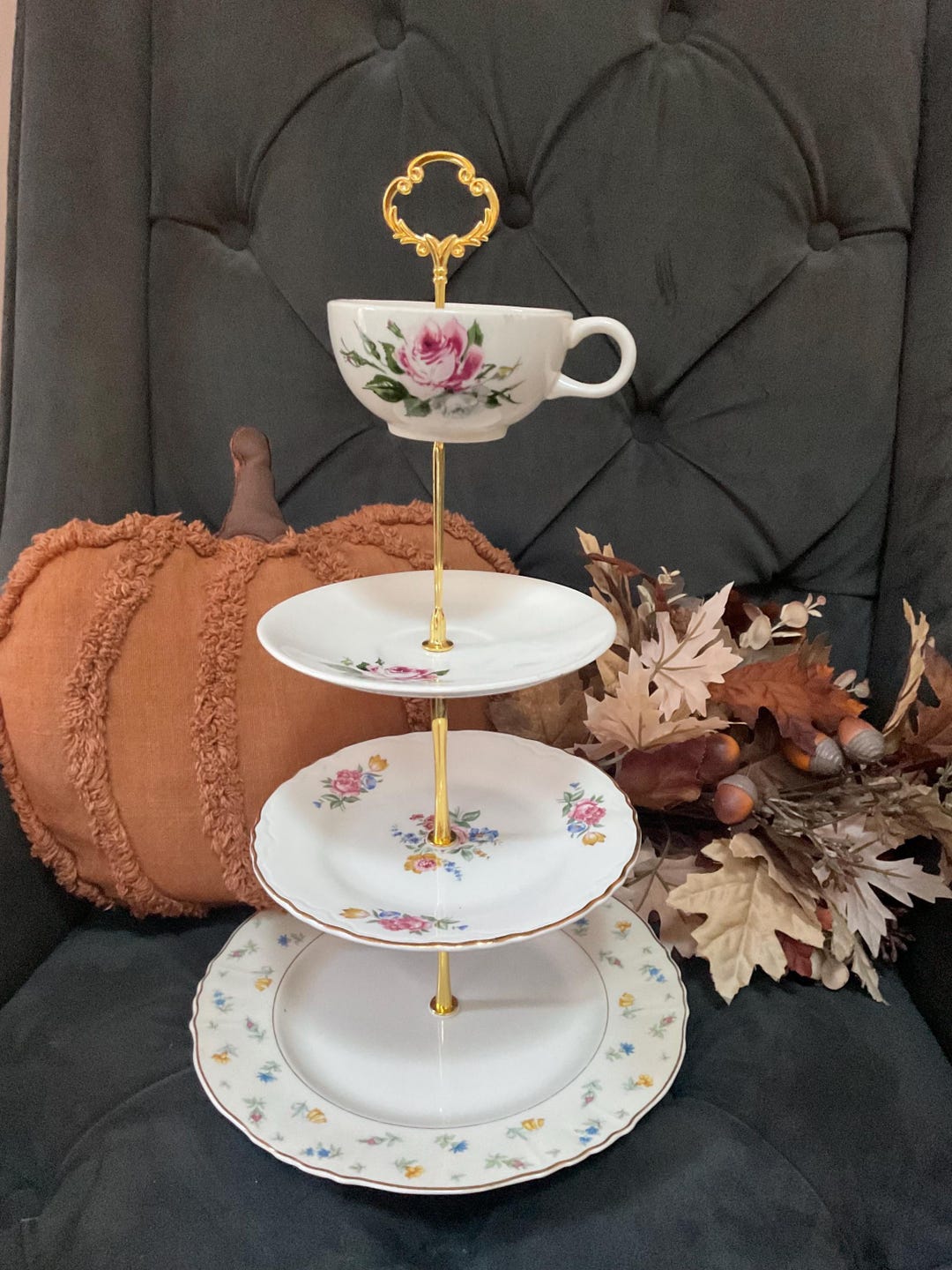 652, Four Tier Cake Stand, Lovely Florals, Perfect for a Shower, Tea ...