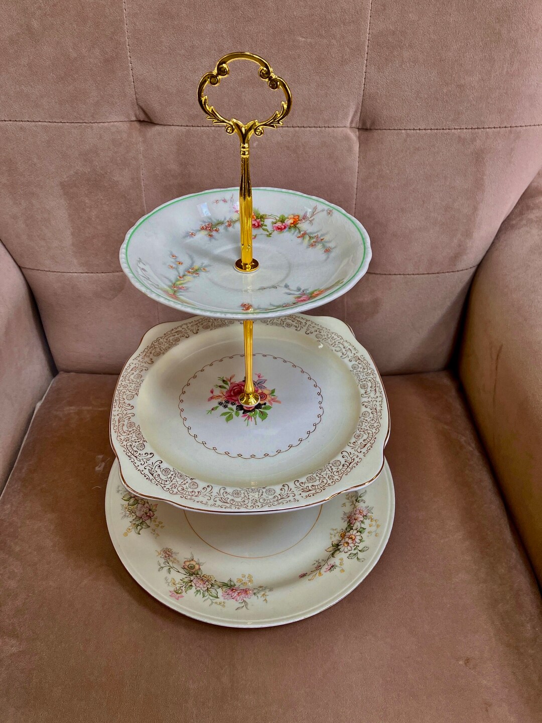 558, Three Tier Vintage Cake Stand, Antique, 1920s, 40s, Perfect for ...