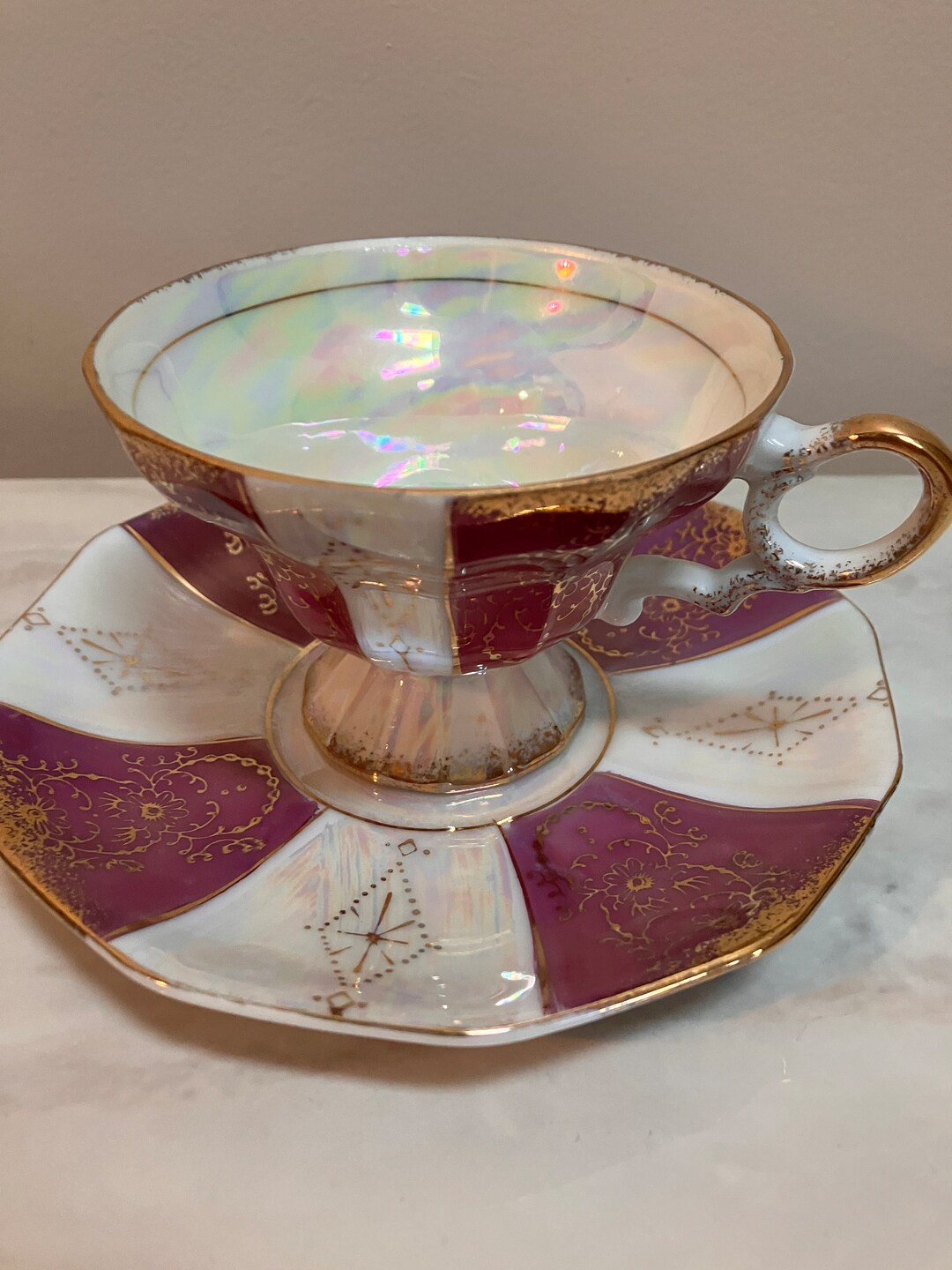 Beautiful Tea Cup Set, Royal Crown, Hand Painted, Antique, Beautiful - Etsy