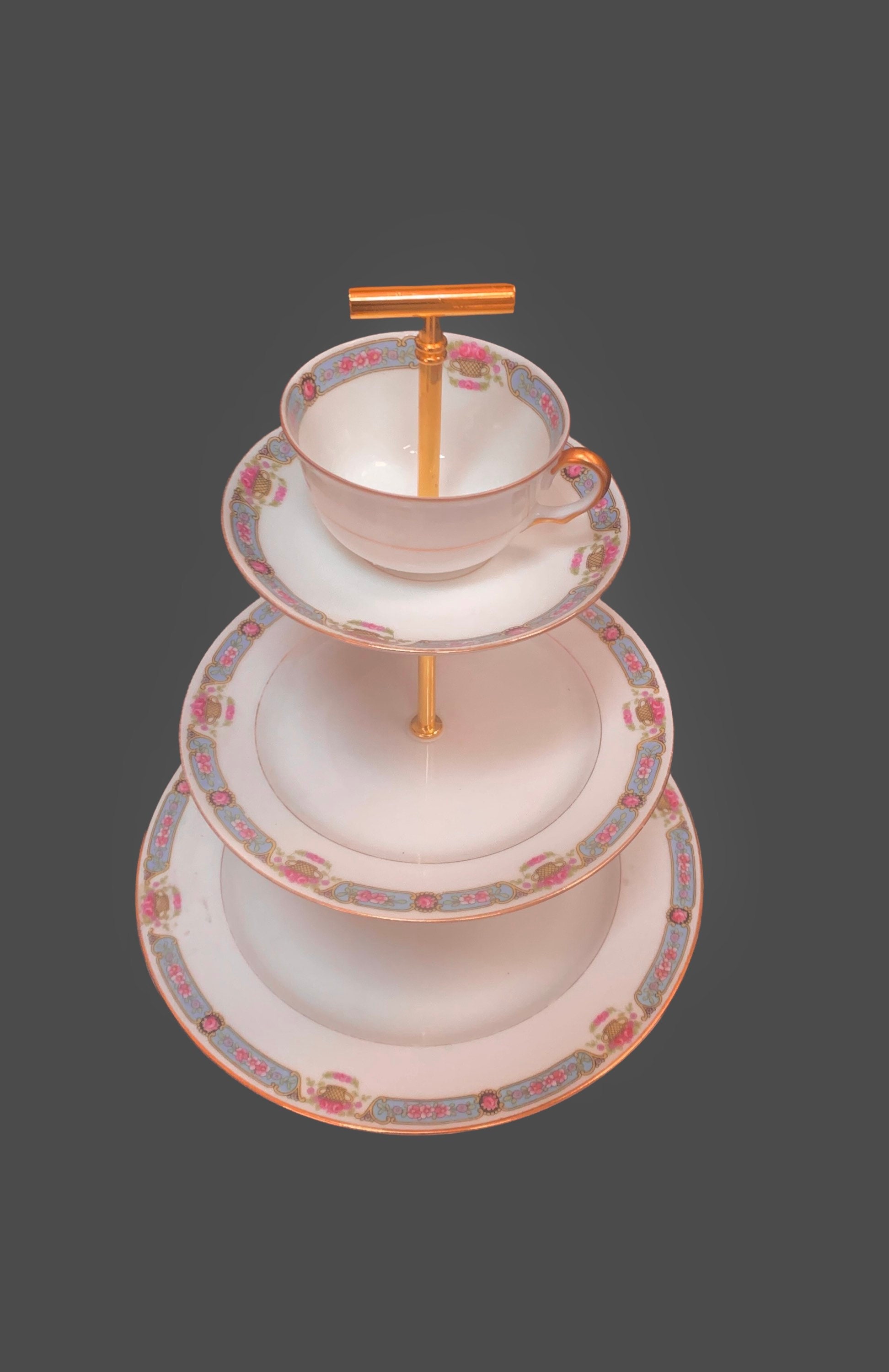 401 Three Tier Vintage Plate Stand Teacup Set Lugano by - Etsy