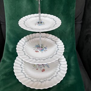 604, Three Tier Vintage Plate Stand, Royal Doulton, Chelsea Rose ...