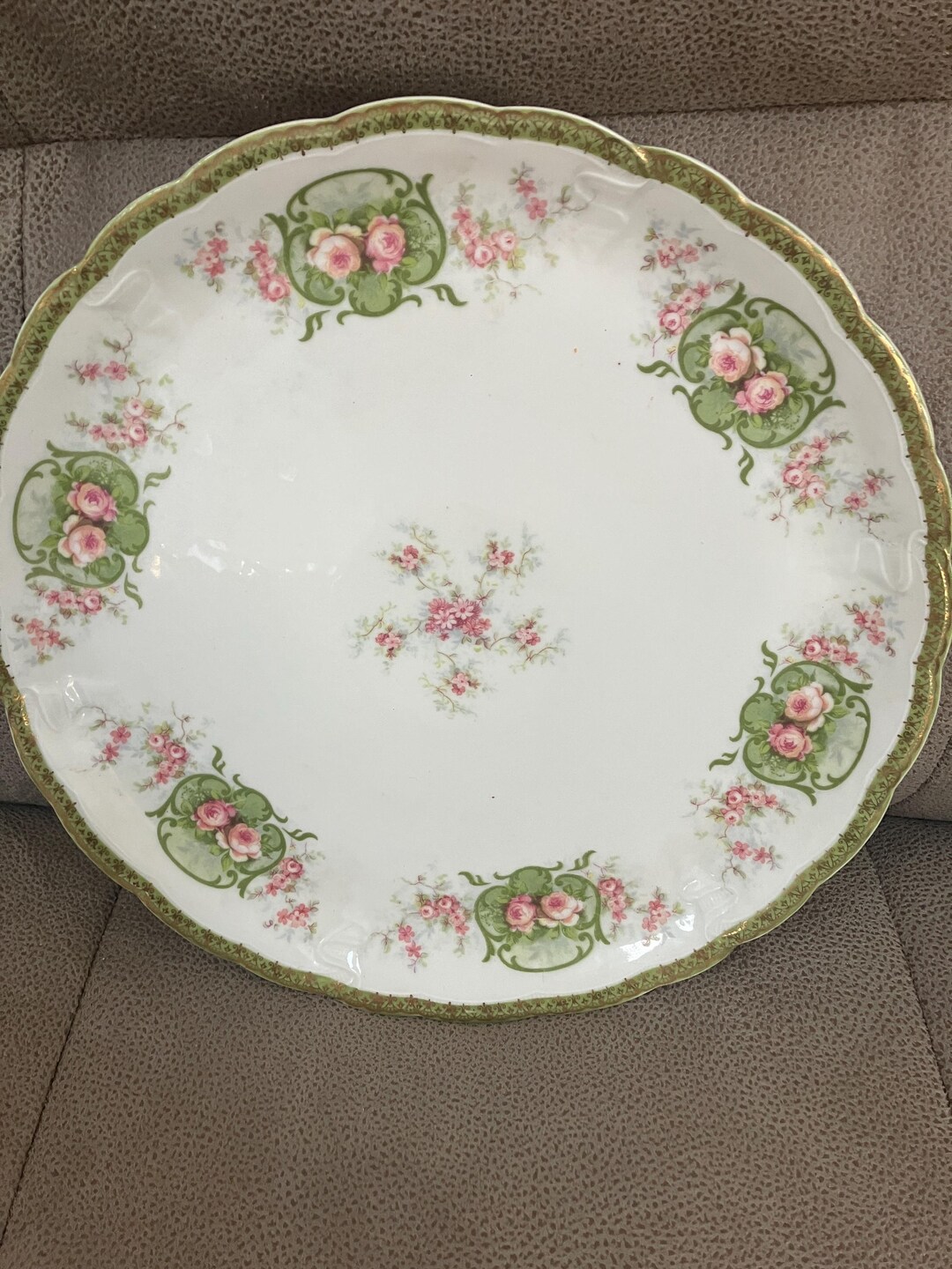Antique Rosenthal Iris Serving Plate: Bavaria RC, Pink Green Gold - Etsy
