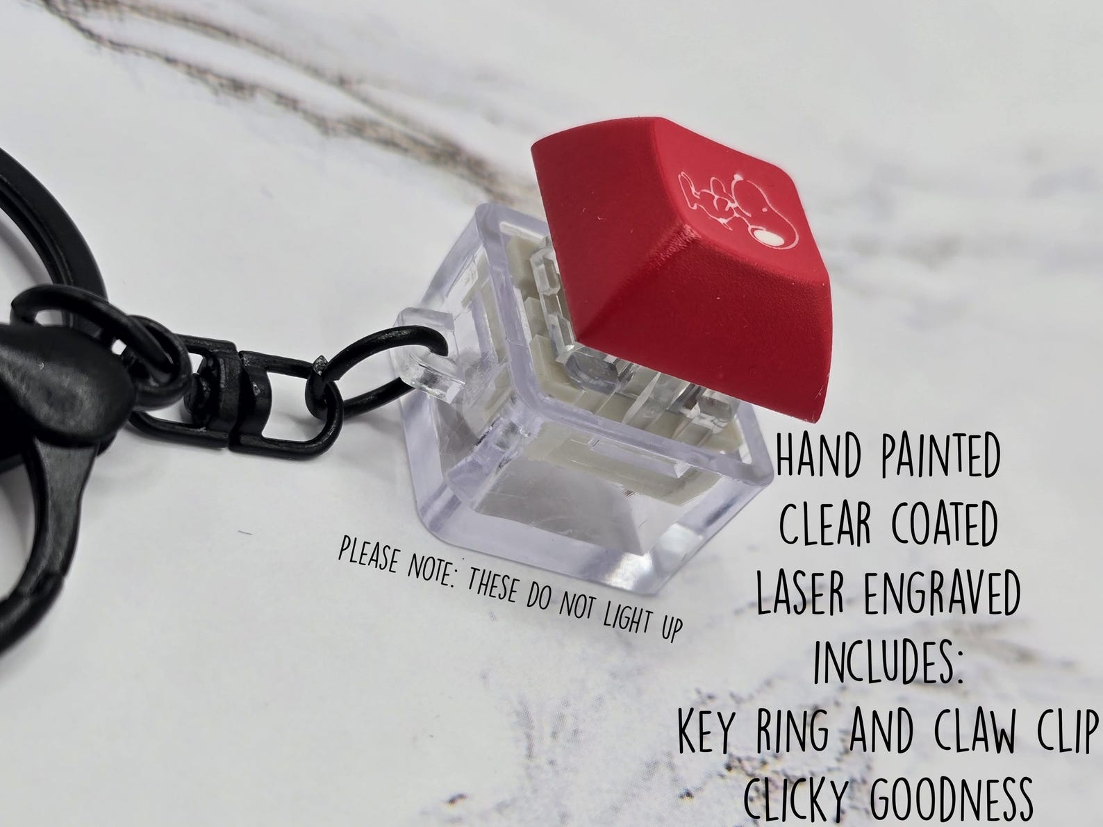 Snoopy Fidget Keycap Keychain: Laser-engraved Mechanical Key Ring - Etsy
