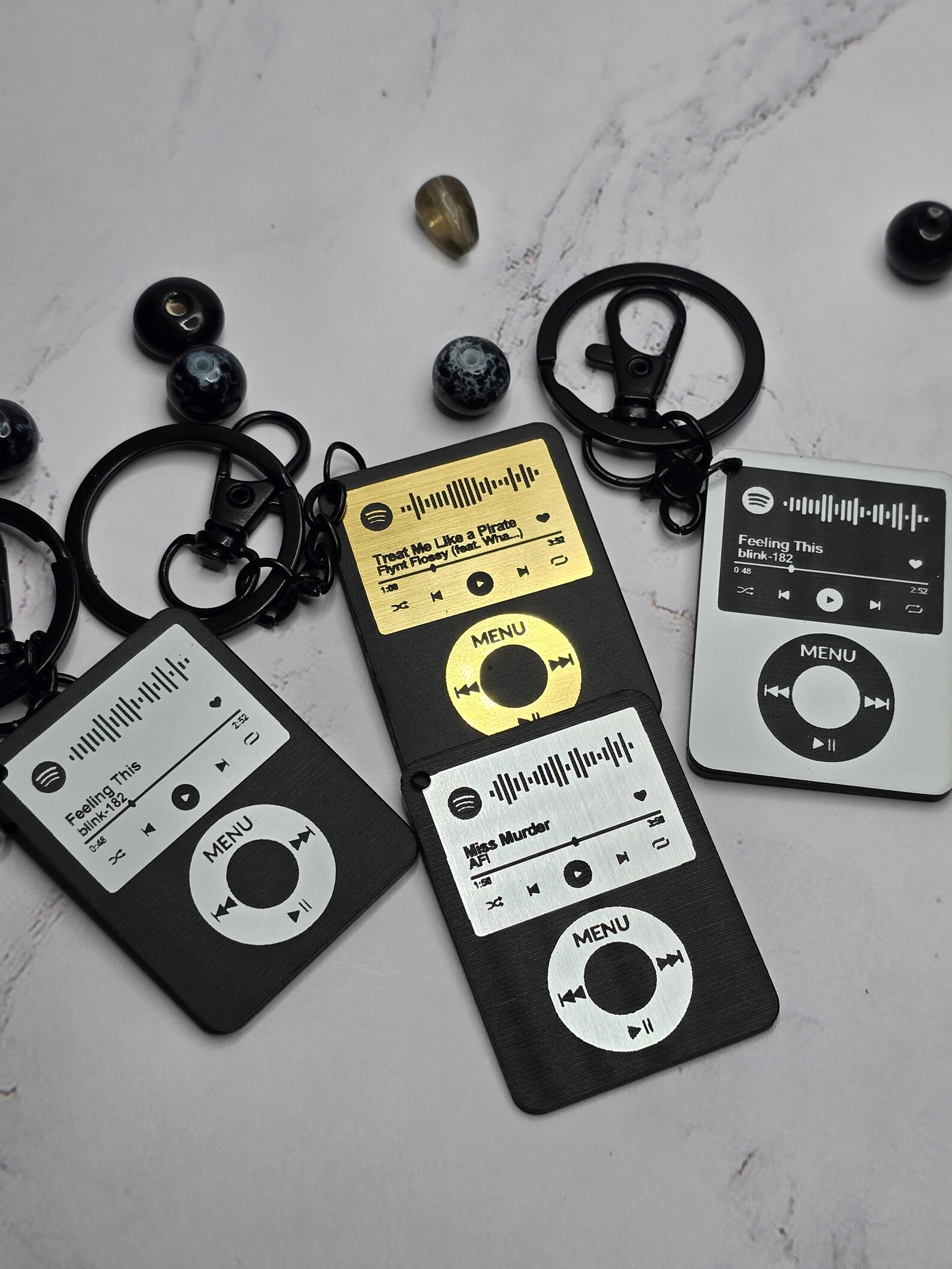 Mini Custom Spotify Code Keychain: Scannable Engraved Retro Ipod Music ...