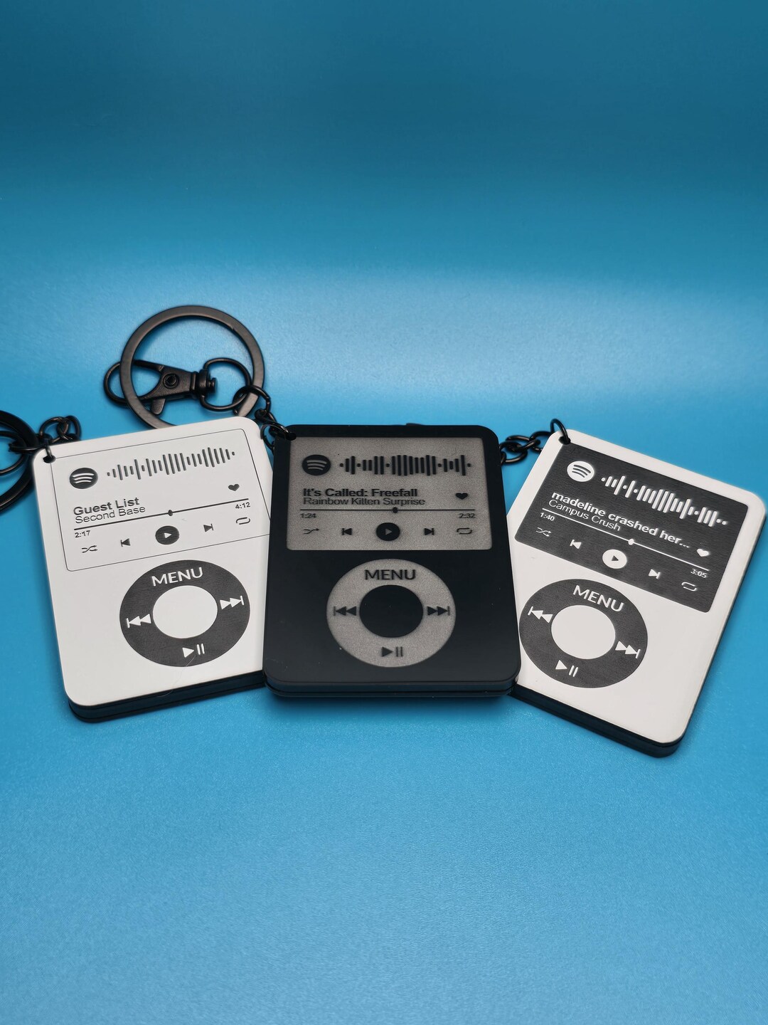Custom Spotify Code Keychain: Retro Ipod Style Scannable Engraved Music ...