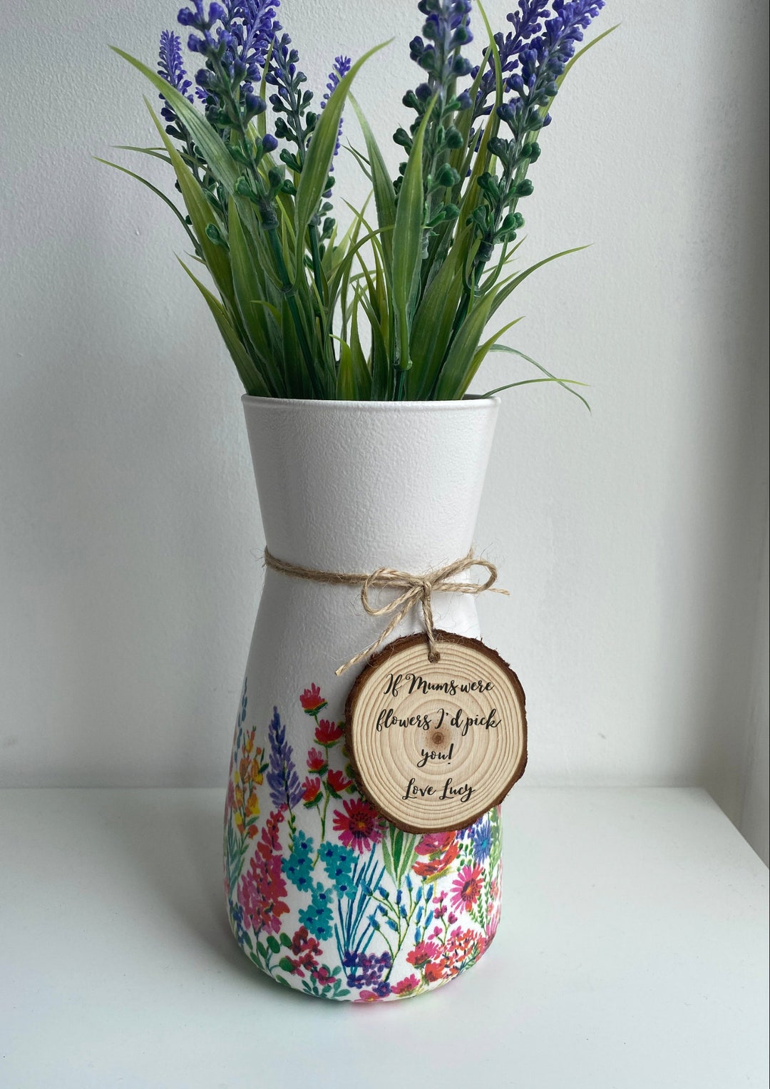 Personalised Mothers Day Vase, Mother’s Day Gift, Floral Vase ...