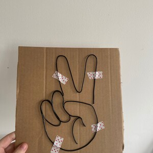 Wire Peace Hand Sign Wall Art, Wire Wall Decor, Aluminium Wire, Peace ...