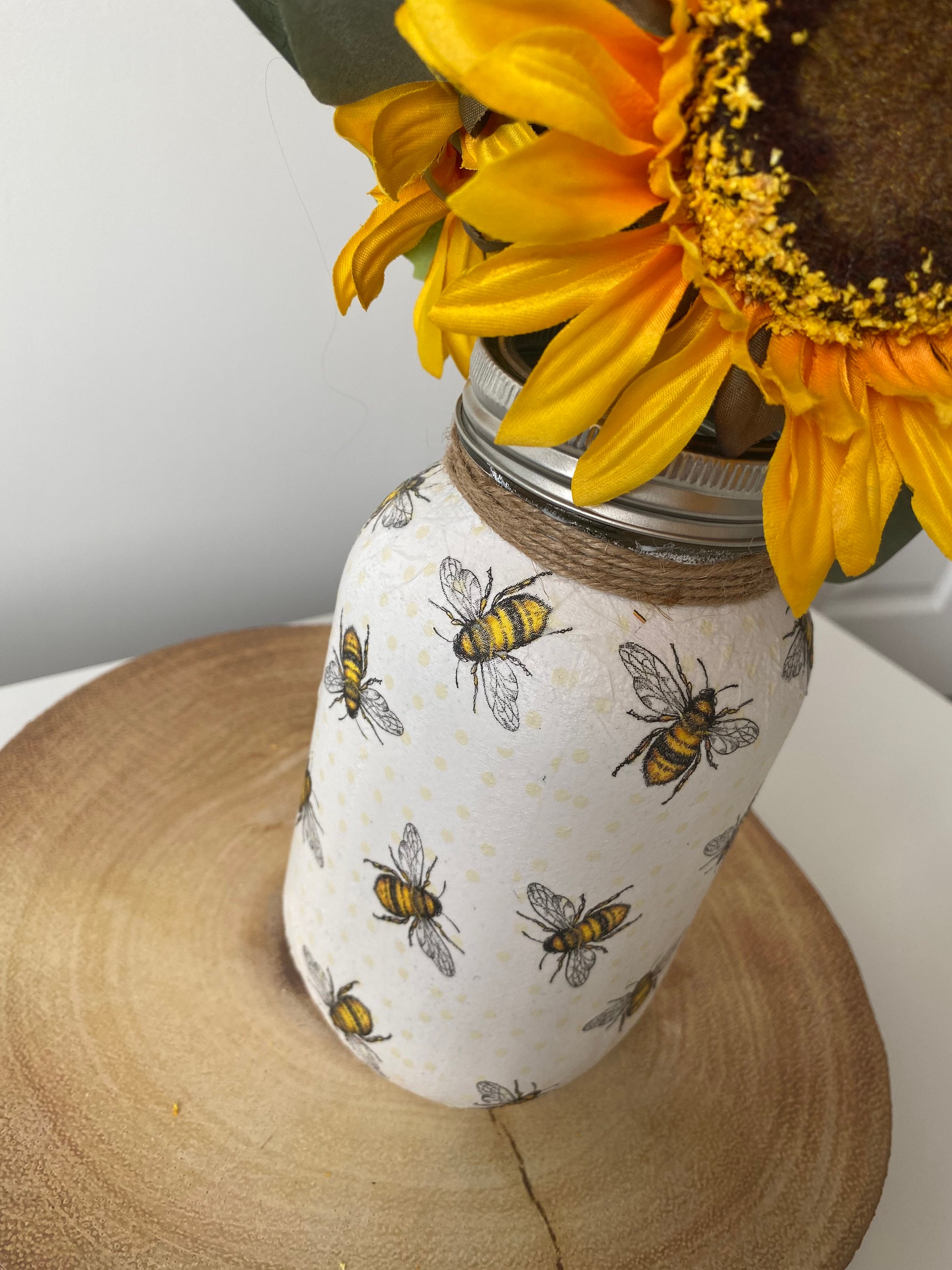 Bee storage jar with lid utensil pot biscuit jar decorative | Etsy