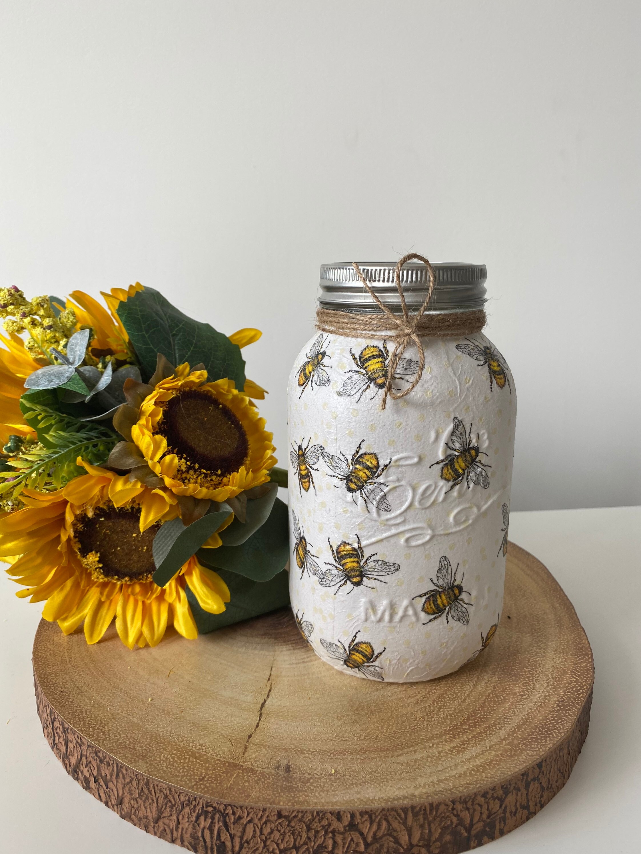 Bee storage jar with lid utensil pot biscuit jar decorative | Etsy