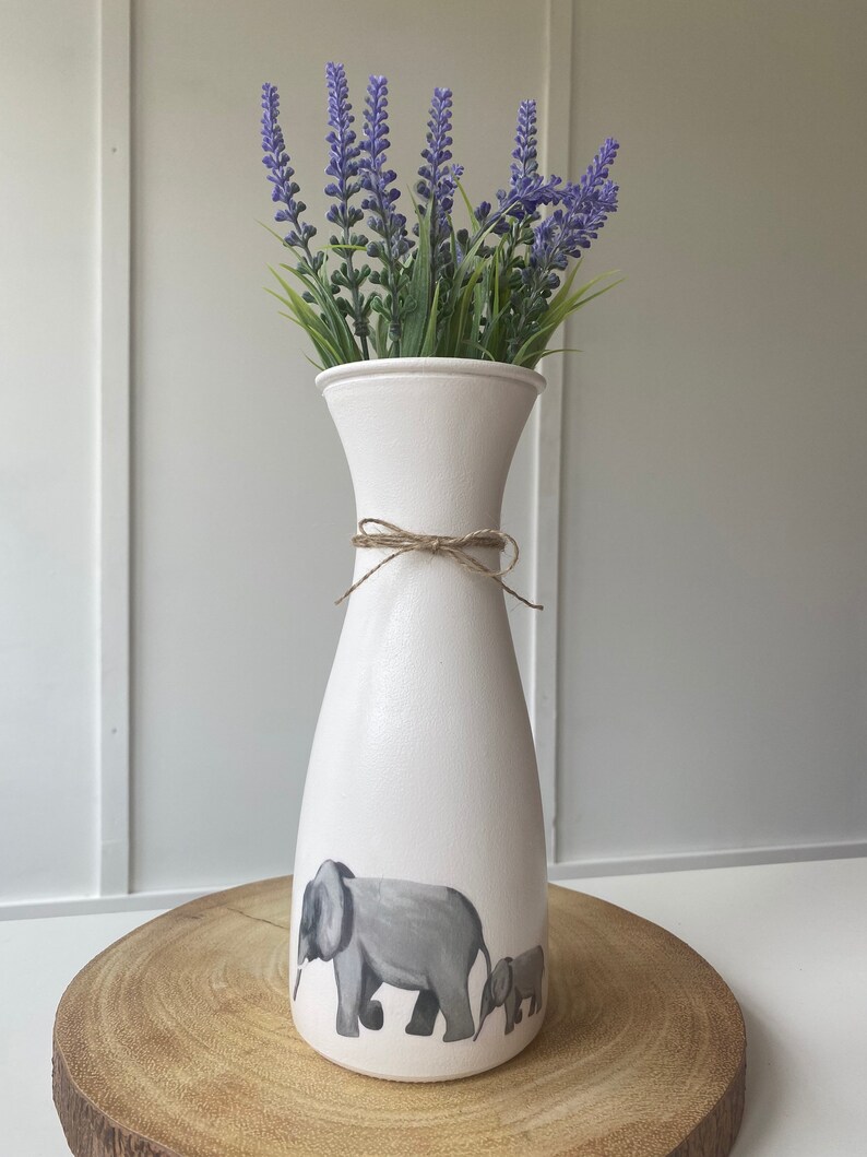 Elephant Vase Decoupaged Elephant Vase Elephant Lover Gift - Etsy
