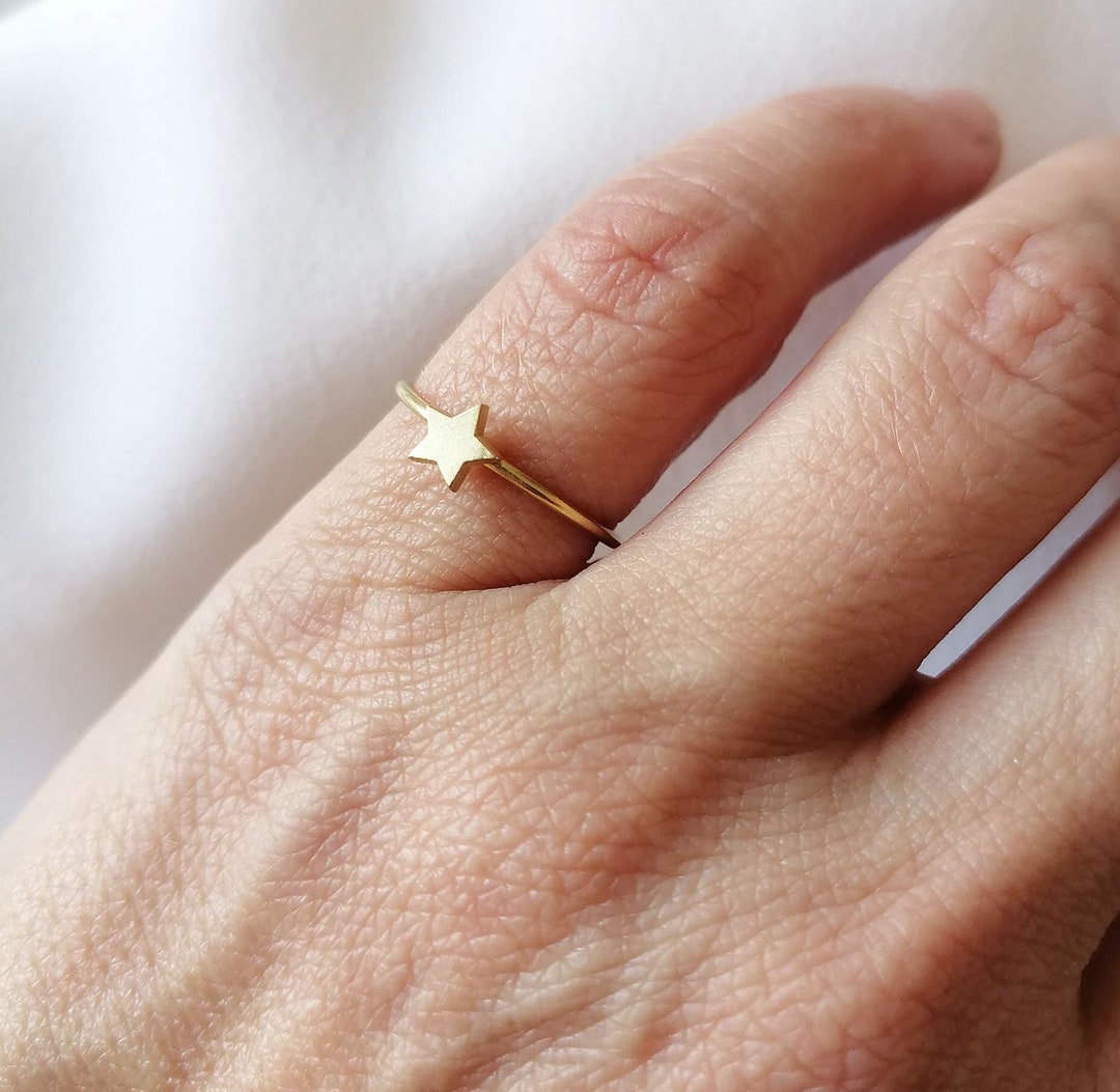 Tiny Star Ring, Star Adjustable Ring, Star Stack Ring, Dainty Stacking ...