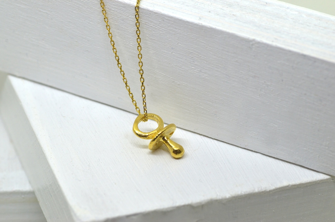 Dummy Pacifier Charm Necklace, Pacifier Charm Pendant, Babyshower Gift ...