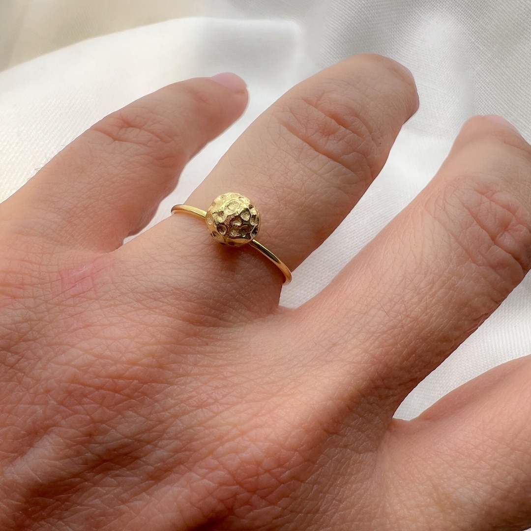 Gold Golf Ball Ring, Hobbies Ring Jewelry, Golf Jewelry, Golfer Jewelry ...