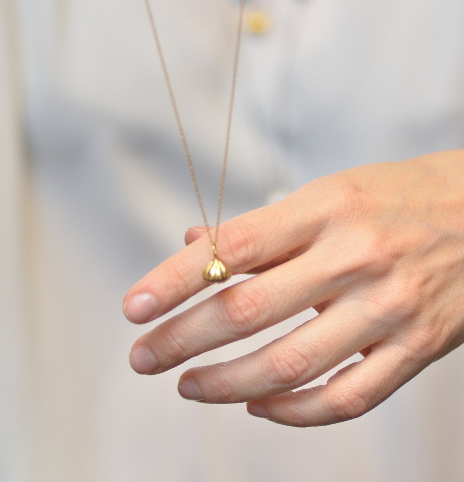 Gold Garlic Chain Necklace Lucky Charm Evil Eye Protection - Etsy