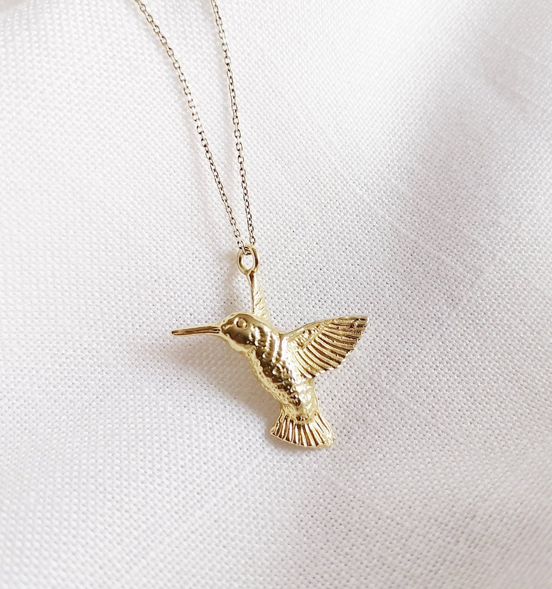 Colibri Gold Plated Necklace, Hummingbird Necklace, Birthday Mothers ...