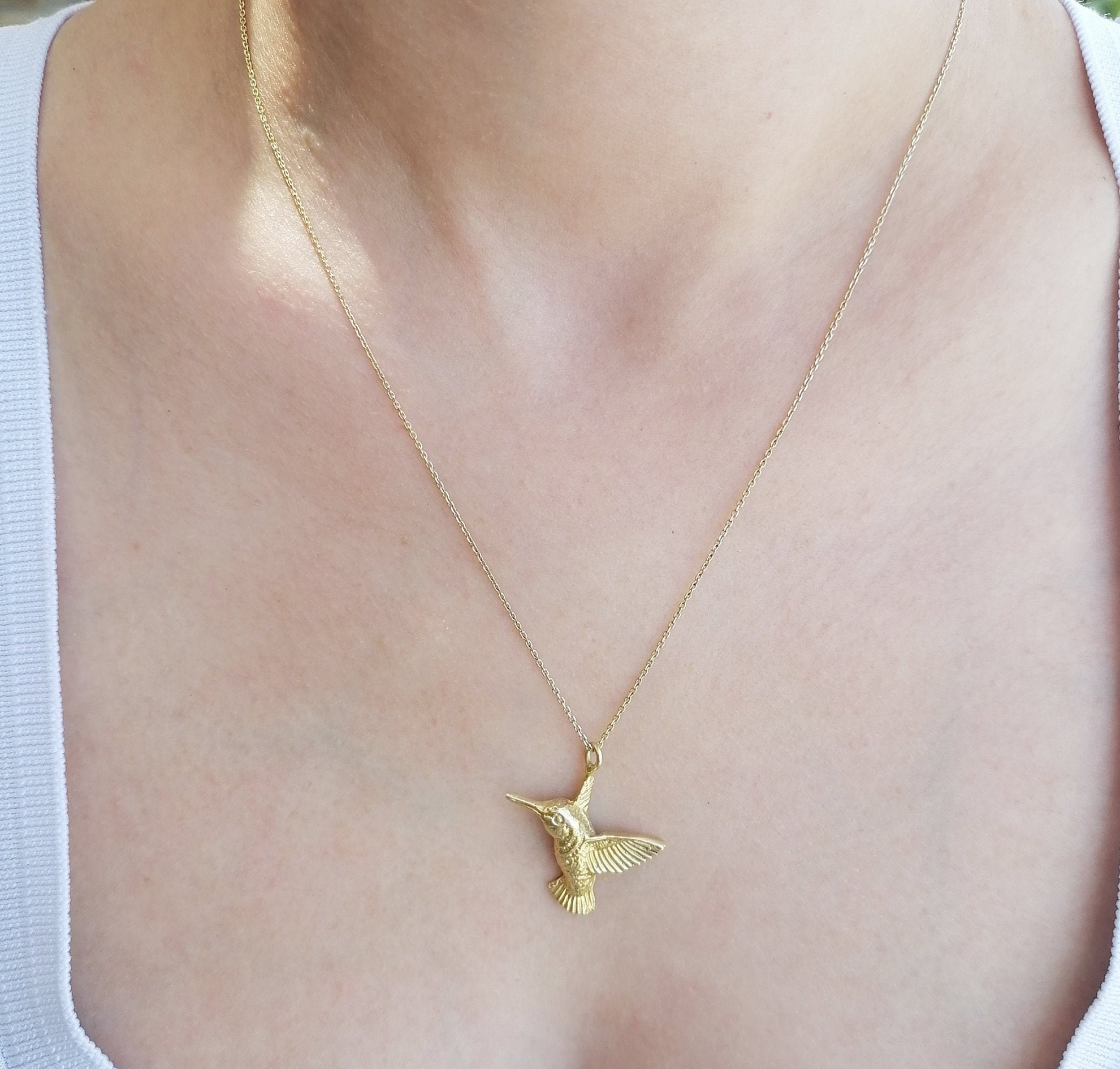 Colibri Gold Plated Necklace, Hummingbird Necklace, Birthday Mothers ...