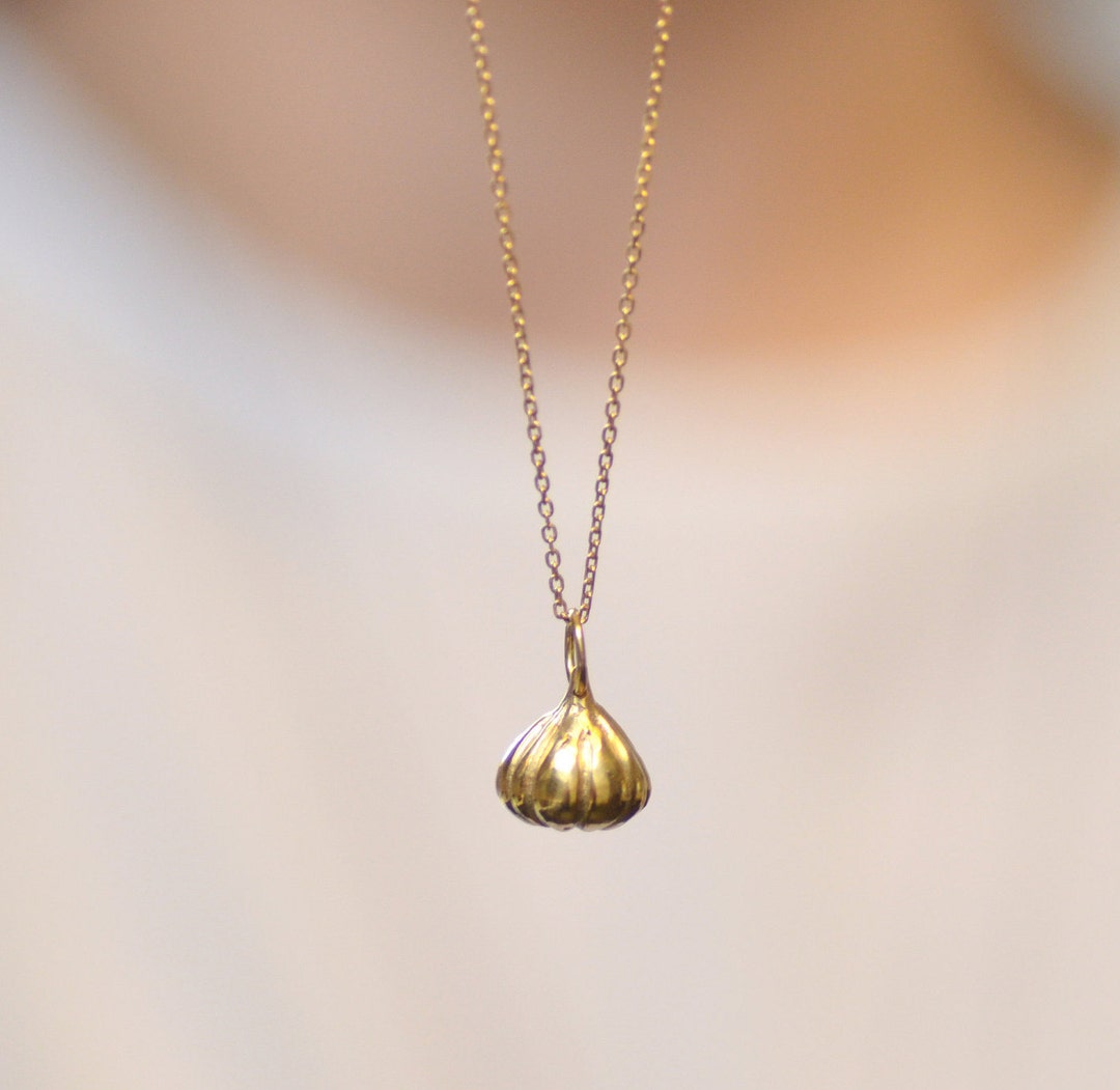 Gold Garlic Chain Necklace, Lucky Charm, Evil Eye Protection Necklace ...