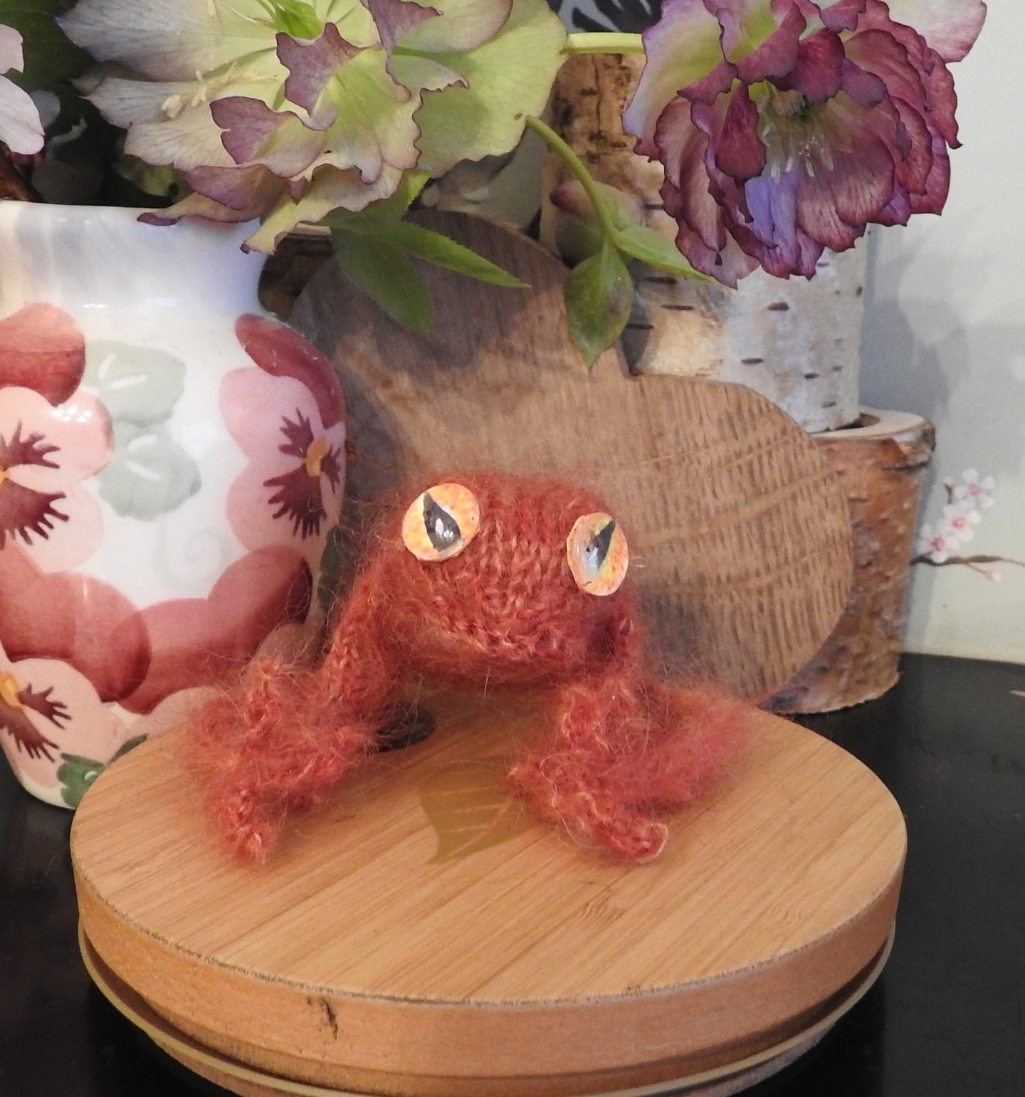 Hand Made Hand Knitted Froggie Frog Rust Red Colours - Etsy UK