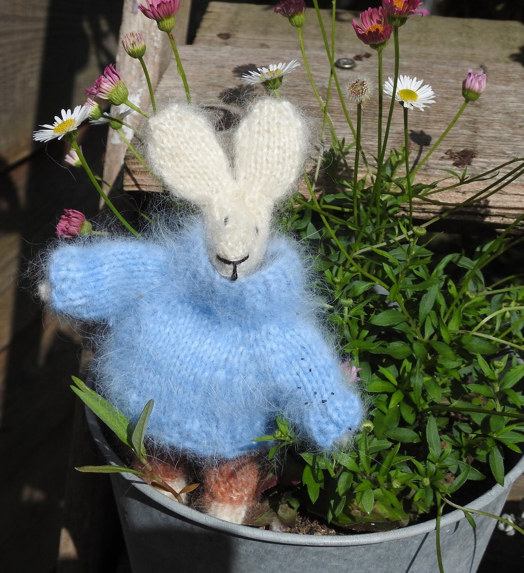 Hand Made Hand Knitted Rabbit Bean the Bunny - Etsy