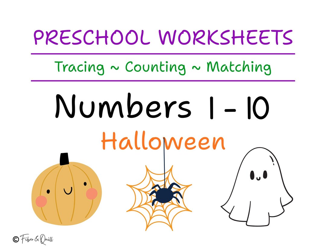 Early Learning Number Fun Halloween Packet - Tracing, Counting ...
