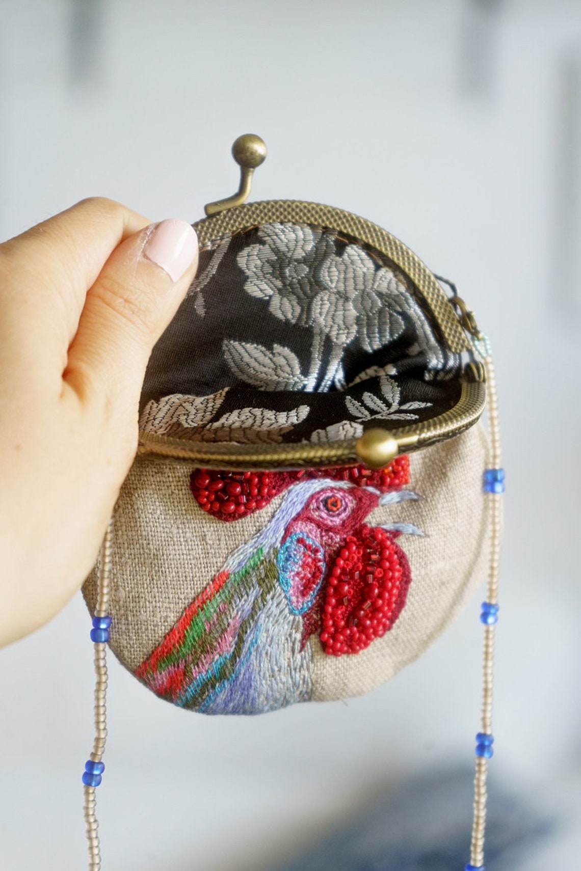 Small Handmade Hand Embroidered Purse Small Purse Pouch Handmade Purse ...