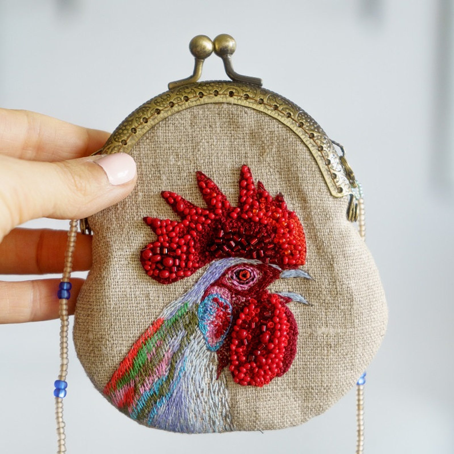 Small Handmade Hand Embroidered Purse Small Purse Pouch Handmade Purse ...