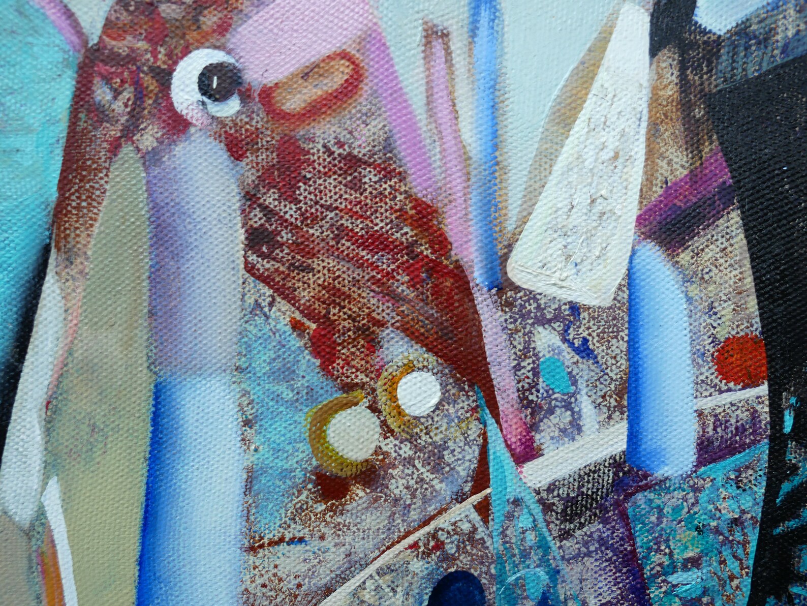 Cubism Fish Oil Painting on Canvas Small Abstract Art Purple - Etsy