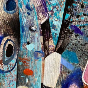 Cubism Fish Oil Painting on Canvas Small Abstract Art Purple | Etsy