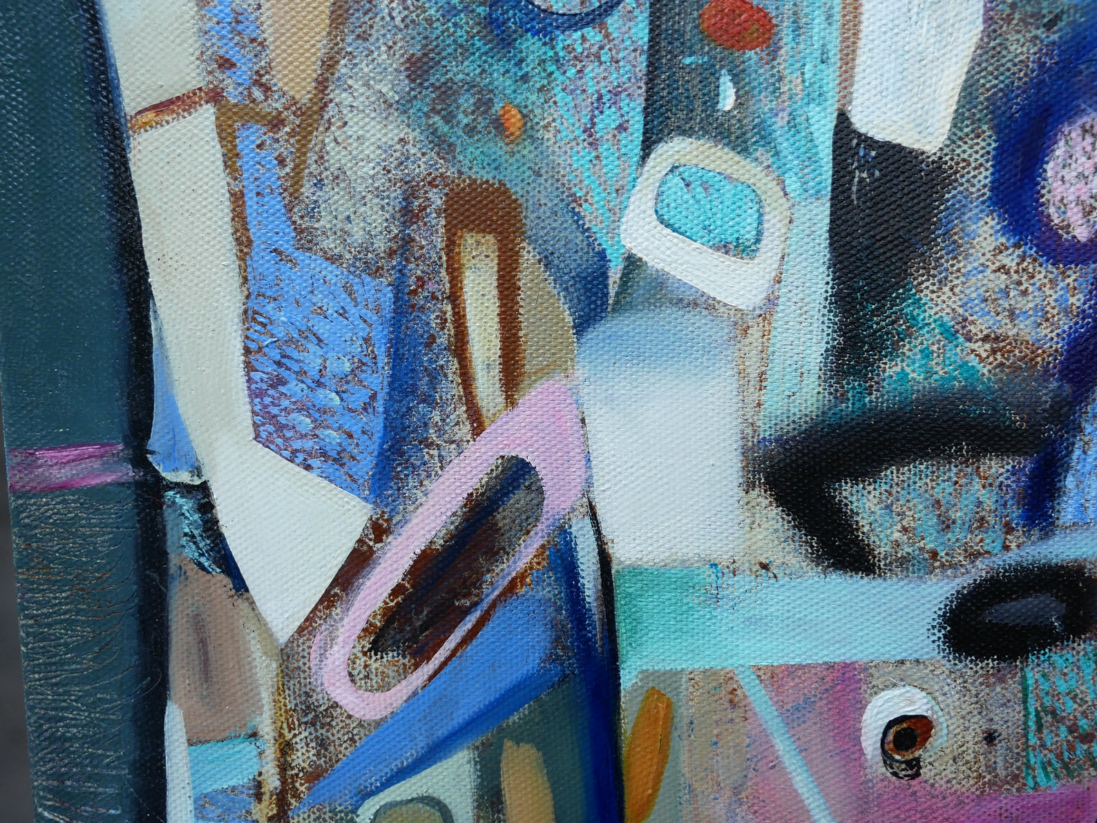 Cubism Fish Oil Painting on Canvas Small Abstract Art Purple - Etsy