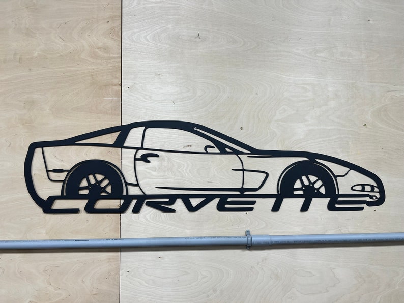 Metal C5 Corvette Wall Art - Silhouette Corvette for Garage or Man Cave ...