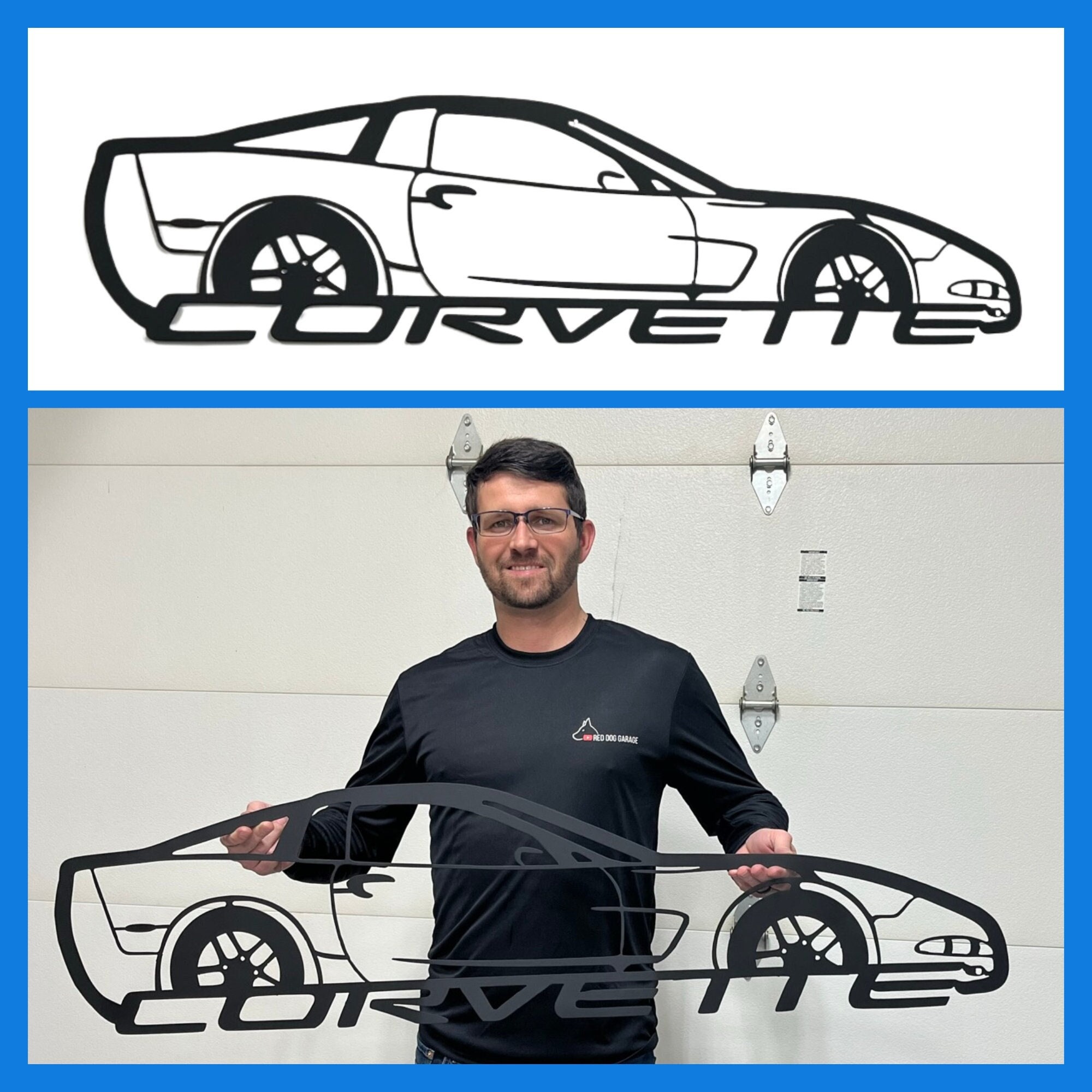 Metal C5 Corvette Wall Art - Silhouette Corvette for Garage or Man Cave ...