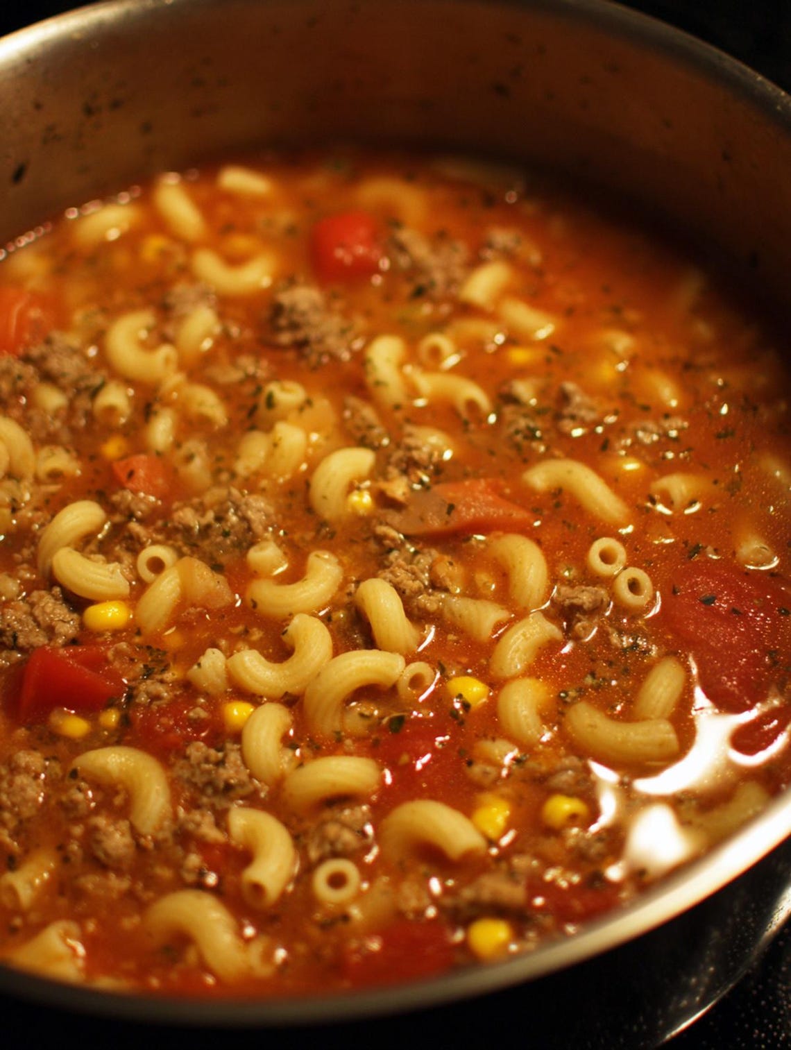 Beef Tomato Macaroni Soup | Printable Recipe PDF Card | Hearty ...