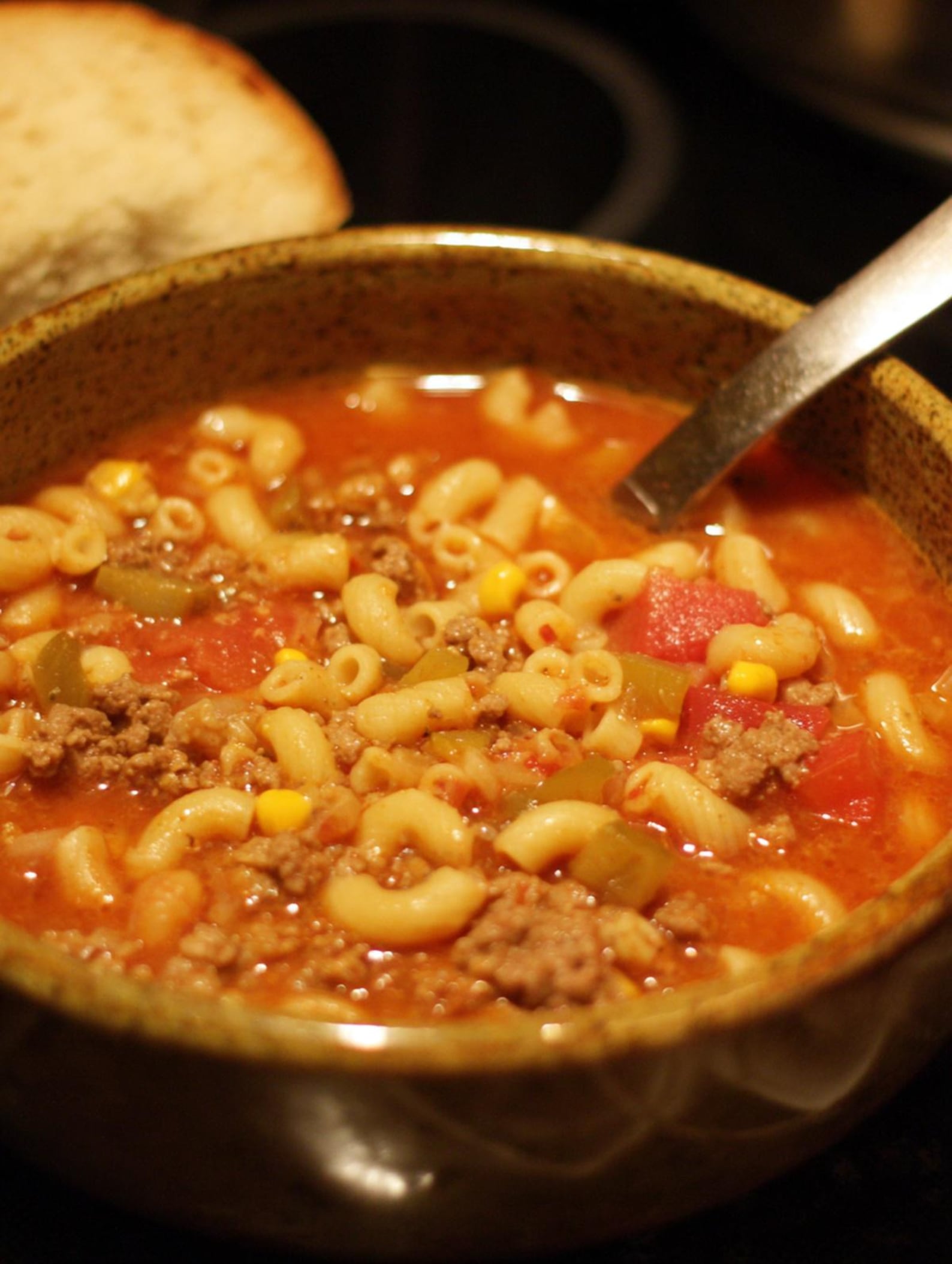 Beef Tomato Macaroni Soup | Printable Recipe PDF Card | Hearty ...