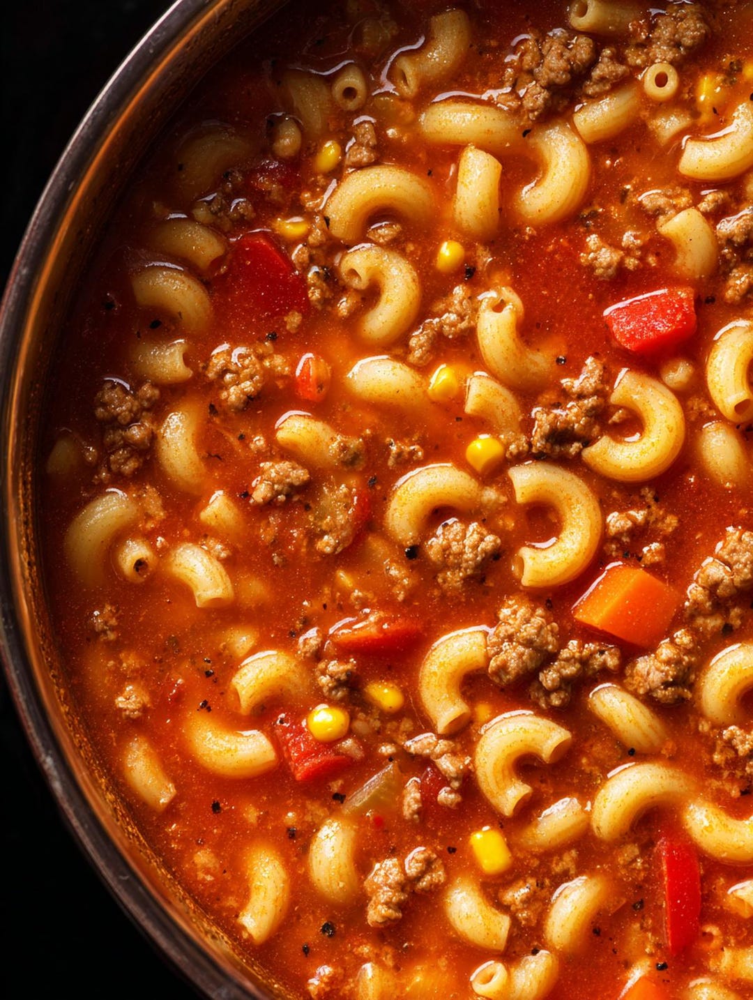 Beef Tomato Macaroni Soup | Printable Recipe PDF Card | Hearty ...