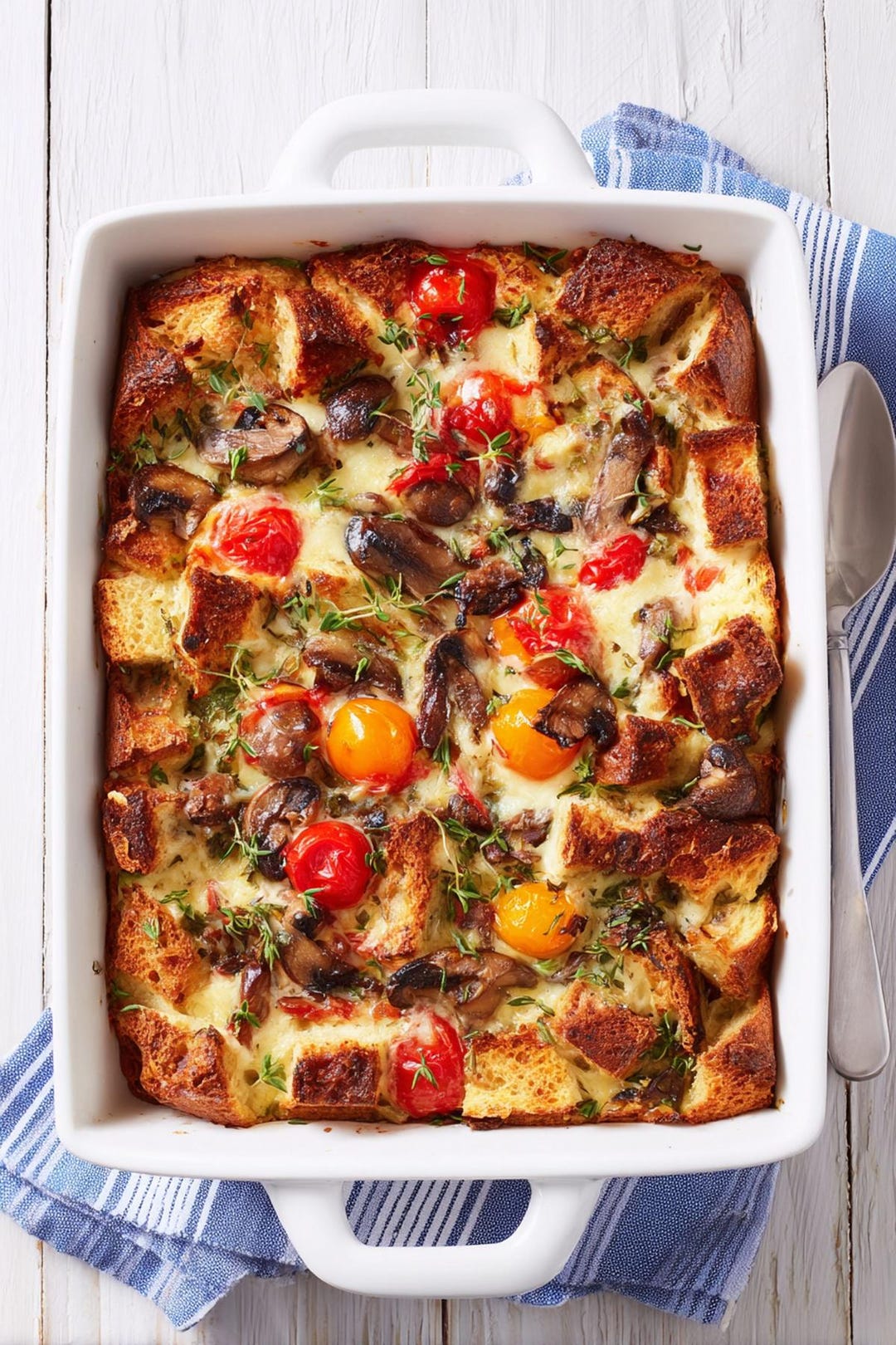 Mushroom and Three-cheese Strata Recipe (printable PDF - Instant ...
