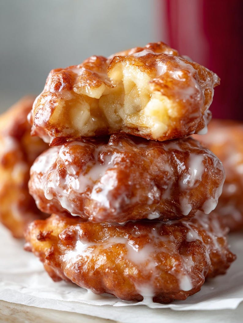 Apple Fritters | Recipe Card PDF Download | Easy Cinnamon Glazed ...