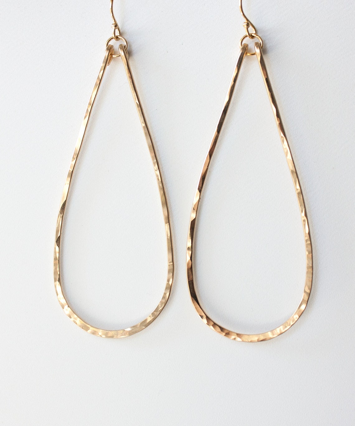 Long Gold Teardrop Hoops 2.5 Large 14k Gold Filled - Etsy